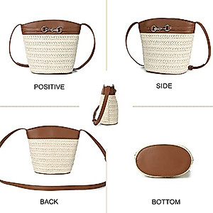 Gladdon Straw Purses for Women Mini Straw Summer Beach Shoulder Bags for Women Crossbody Wicker Woven Purse Small Clutch Rattan Bag