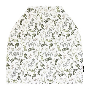 Extra Soft and Stretchy Nursing and Carseat Cover: Graceful Greenery by Village Baby
