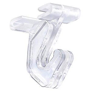 GlossyEnd Pack of 100 - Crystal Clear Hinged Polycarbonate Ceiling Hooks for Drop-Ceiling T-Bars, Holds up to 15 lbs. 1" W x 1 ½"H