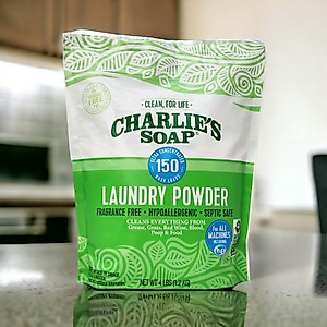 Charlie’s Soap Laundry Powder New (150 Loads, 1 Pack) Fragrance Free Hypoallergenic Plant Based Deep Cleaning Laundry Powder – Biodegradable Eco Friendly Sustainable Laundry Detergent