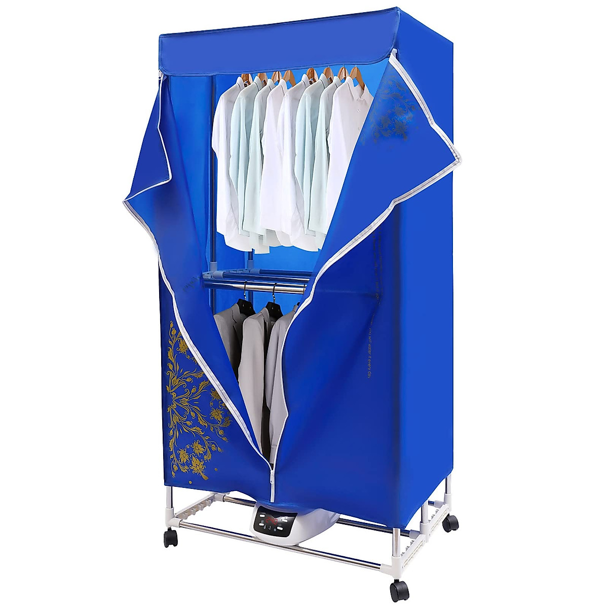 Clothes Dryer Portable Travel Dryer Machine,1200-1500W Folding Dryer Machine,Portable Dryer for Apartments,PTC 5-layer Heating Electric Clothes Drying (Printed)