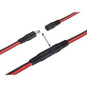 zdyCGTime SAE Plug to DC 5.5 x 2.1mm (Female and Male) Adapter Cable with SAE Polarity Reverse Adapter for Solar Panel Charger and Automotive RV Battery 14AWG (2ft/60cm)(1pair)