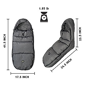 CozyMe Stroller Footmuff, Stroller Blanket with Hoodie for Toddler Winter Stroller Cover, Stroller Bunting Bag with Fleece Lined Front Height Adjustable & Removable Baby Bunting Bag for 6M-4T