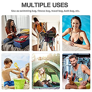 KPX Shower Caddy Mesh Tote Bag, Mesh Shower Bag, Quick Dry Toiletry Bath Bag Portable, Hanging Bath Organizer for College Dorm,Beach, Gym, Swimming, Yoga and Travel (2pcs, Black)