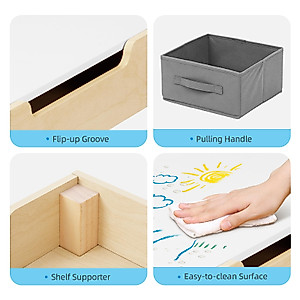 OOOK 3 in1 Toddler Table Chair Set, Kids Table and Chair Set with Blackboard and Storage Drawer, Kids Activity Table for Kids Room, Nursy and Playroom. Toddler Table and Chair Set 2-4 Year Old.