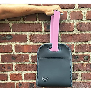 Neoprene Lunch Bag – Tiffin Bag – Eco Friendly Insulated Bento Bag With Zipper And Strap For Boys Girls Kids Teen & Adults. Lunch Tote, Lunch Box,Food Container for School or Work (Pink/Grey)