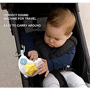 White Noise Machine Baby Soother with Toy Remote,108 Lullaby Baby Sound Machine for Sleeping with Night Light,Portable Sound Machine Baby Toys for Traveling