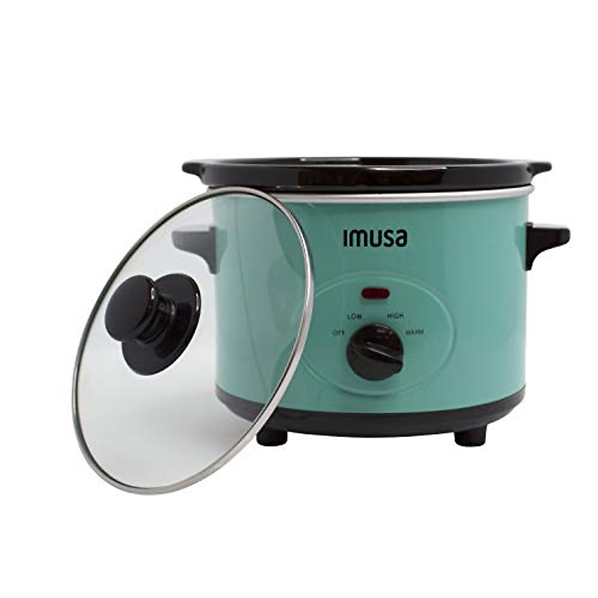 IMUSA USA GAU-80113T 1.5 Quart Teal Slow Cooker with Glass Lid
