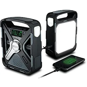 Eton - Sidekick, Ultimate Camping AM/FM/NOAA Radio with S.A.M.E Technology, Solar Powered, Battery Powered, Bluetooth, Rechargeable, LED Flashlight, Phone Charger, Commitment to Preparedness