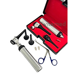 New Led Lense Veterinary Operating Otoscope Kit Plus 1 Forceppk plus1 Bulb Cynamed