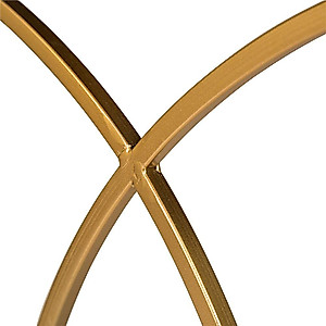 glitzhome Nesting Side Tables, Set of 2 End Tables with Metal Frame & Tempered Glass Top, Coffee Tables Decorative Accent Tables for Bedroom, Living Room, Home Office - Golden