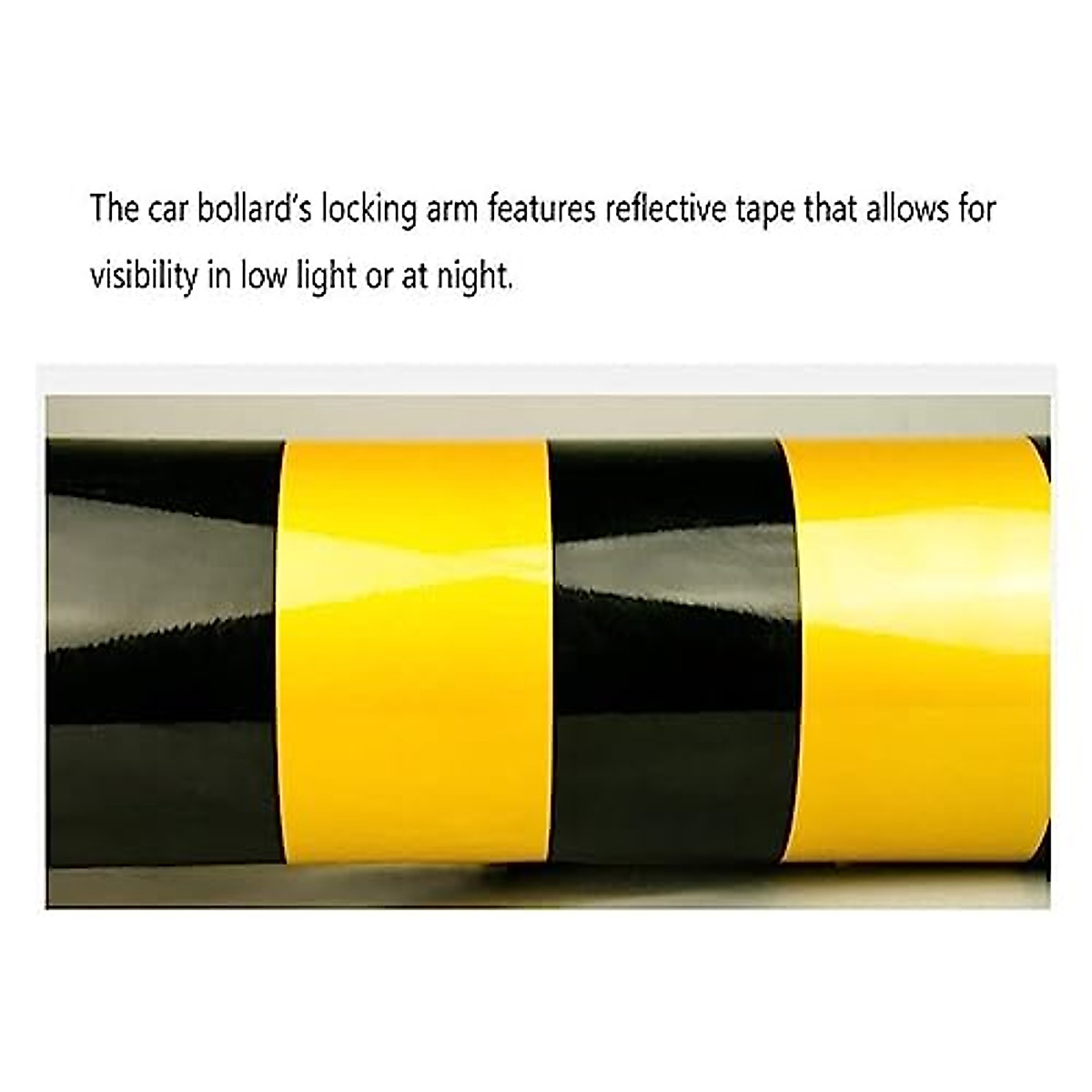 RONGQI Driveway Bollards, Bollard's Locking Arm Features Reflective Tape, Car Park Driveway Guard Saver, Easy Installation Private Car Parking Space Lock