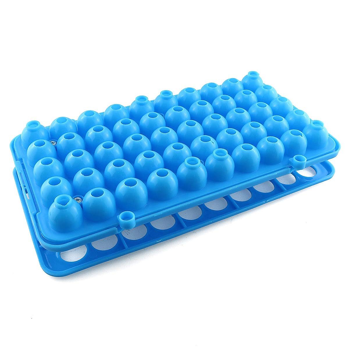 E-outstanding Test Tube Rack Blue Plastic Centrifuge Tube Racks with Silicone Pad Tubes 50 Positions for 5ml,10ml,15ml,50ml 18mm