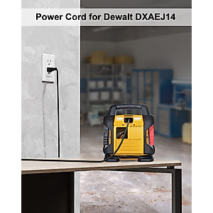 WUKUR Power Cord for Dewalt DXAEJ14 1400 Peak Amp Car Jump Starter DXAEPS2 Professional 12V Power Supply Car Power Source Station Power Cord 4.9FT Black