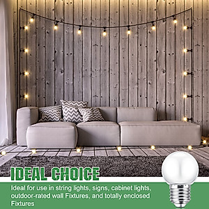 LED Night Light Bulb 1 Watt Low Wattage LED Bulbs 7.5 Watt Equivalent 4511220 Lighting S11 White LED Lightbulb Small Globe with E26 Medium Base G45 2700k Not Dimmable for Outdoor Christmas, 8 Pieces