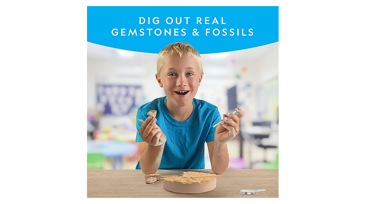National Geographic Fossil and Gemstone Dig Kit for Kids | Excavate 20 ...
