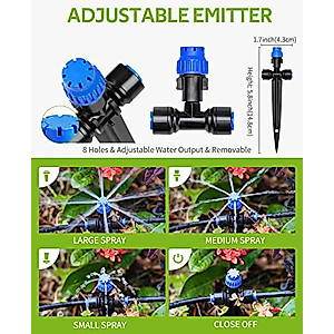 HIRALIY 59FT Garden Watering System, Drip Irrigation Kits for Plants, New Quick Connector, Blank Distribution Tubing, Saving Water Automatic Irrigation Equipment for Patio Lawn