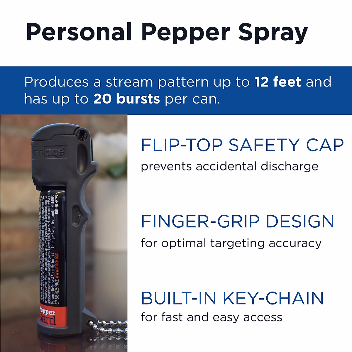 Mace Brand All Day Security Kit (Black) – Includes Mace Brand Night Defender Pepper Gel with LED Light, Mace Personal Pepper Spray, and Mace Sport Spray – Great for Self-Defense Any Time of Day