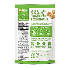 Happy Baby Organics Creamies Freeze-Dried Veggie & Fruit Snacks with Coconut Milk, Apple Spinach Pea & Kiwi, 1 Ounce (Pack of 8)