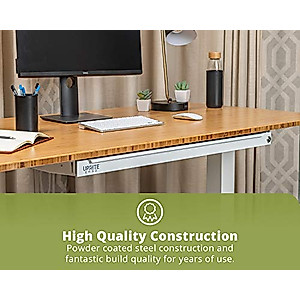 Uprite Ergo Under Desk Long Fit Pen & Pencil Drawer & Slim Organizer for Height Adjustable Desks (White, 33 x 9.5)