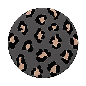 Cute Animal Graphite Cheetah Print Leopard Design PopSockets Standard PopGrip