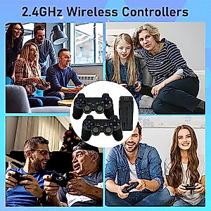 Wireless Retro Game Console - JICVY Plug and Play Video Games, 10,000+ Built-in Games, 9 Classic Emulators, 4K HDMI Output, Dual 2.4GHz Wireless Controllers, Ideal Gift for Kids & Adults (64)