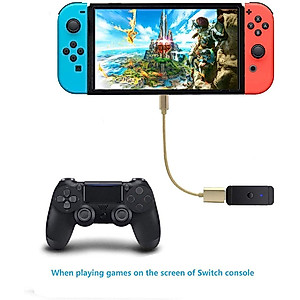 JZW-Shop Controller Adapter USB for N-Switch PS3 PC, Dongle Bluetooth Compatible with PS5/ PS3/ PS4/ Xbox 360/ Xbox One X/Wii U Pro/Windows PC/Switch Pro Controller Converter Adapter