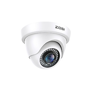 ZOSI 2MP 1920TVL Hybrid 4 in 1 TVI CVI AHD CVBS Security Camera,1080P HD Weatherproof Outdoor Indoor Surveillance Cam,Night Vision,For 960H,720P,1080P,5MP,4K analog DVR - White