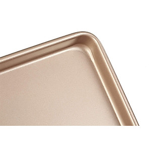 Walooza 11 Inch Baking Sheets Pan Nonstick Set of 2, Cookie Sheet Replacement Toaster Oven Tray，Deep Size 1 inch Bakeware, Non Toxic & Heavy Duty & Easy Clean