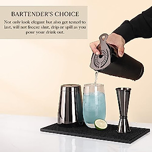Jettory Boston Shaker - Premium 18 oz & 28 oz Weighted Cocktail Shaker - Professional Boston Shakers Set For Bartenders - Bar Shaker Made from Stainless Steel 304 - Bar Tool (Black)