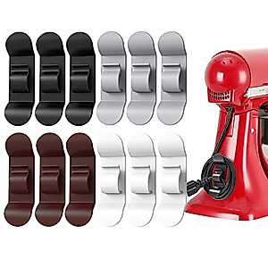 Cord Organizer for Kitchen Appliances, 12 PCS Kitchen Small Gadgets Cord wrapper holder keeper winder Stick on Mixer, Blender, Toaster, Coffee Maker, Air Fryer, Kitchen Accessories Attachments