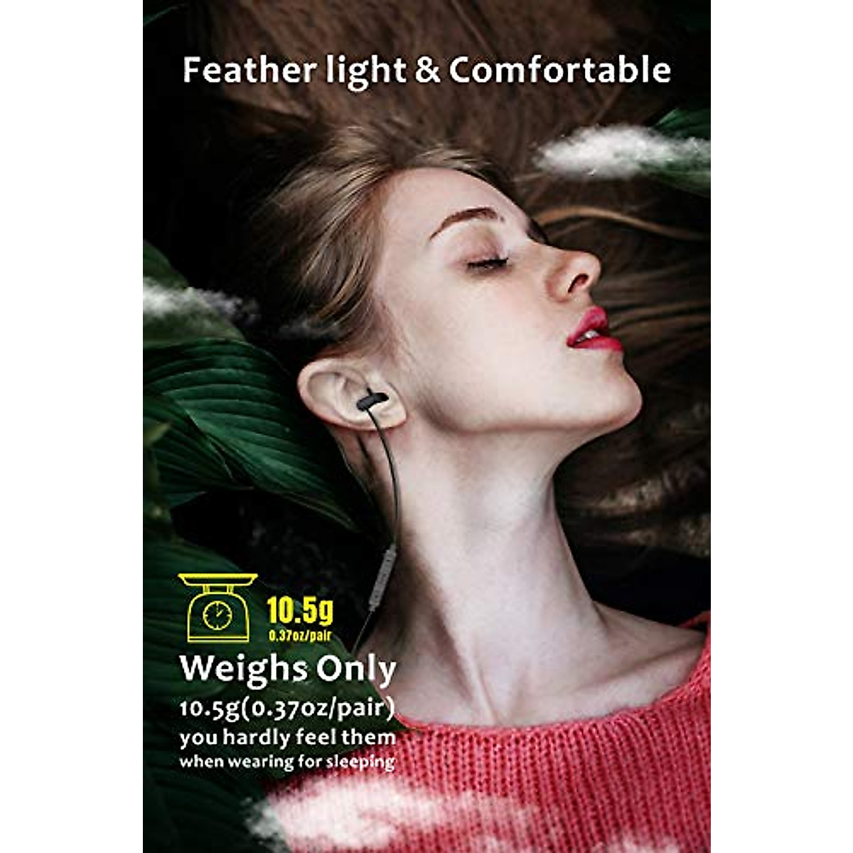 Sleep Earbuds, Hearprotek 2 Pairs Ultra Soft Lightweight Silicone Sleeping Earphone Headphones with Volume Control and mic for Side Sleeper, Snoring, Air Travel, Relaxation (Black)