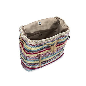 The Sak Sayulita Backpack in Crochet, Adjustable, Removable Straps, Eden Stripe