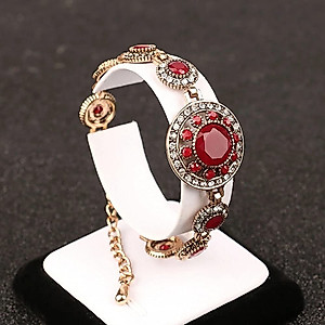 egztika Retro Turkey Jewelry Tibetan Bangle Bohemian Red Stone Gold Color Bracelet for Women Gift