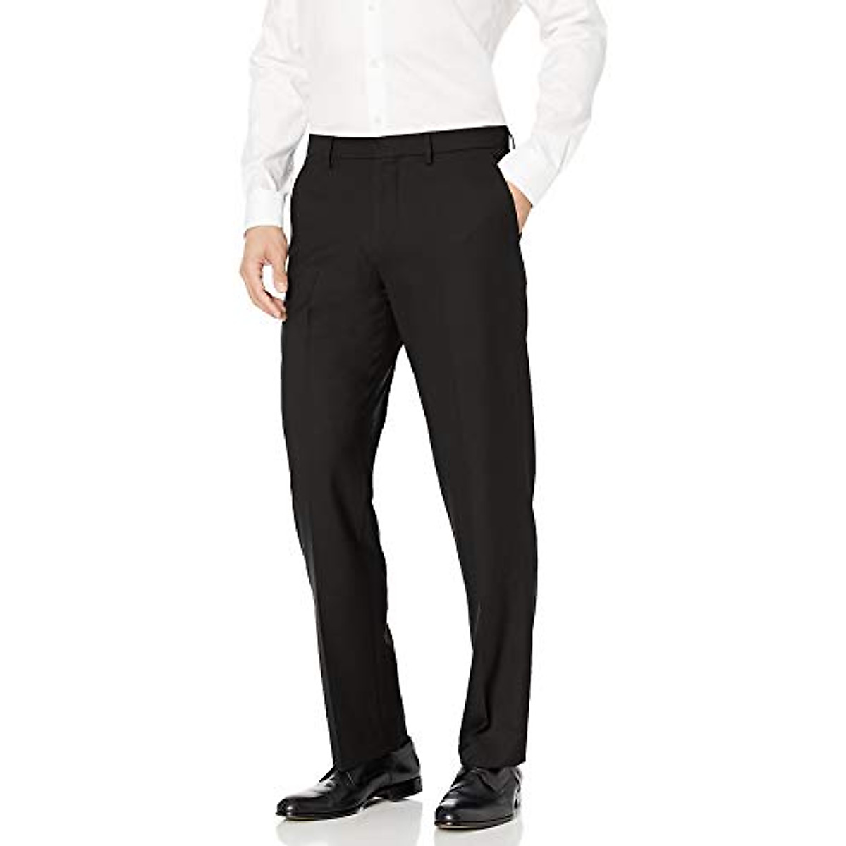 Amazon Essentials Men's Classic-Fit Wrinkle-Resistant Stretch Dress Pant, Black, 36W x 28L