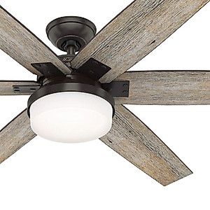 Hunter Fan 64 inch Noble Bronze Indoor Ceiling Fan with Light Kit and Remote Control for Living Room, Bedroom, Office, Laundry Room (Renewed)
