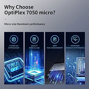Dell OptiPlex 7050 Micro PC Mini Computers Desktop,Intel Core i7-6700T,32GB DDR4 Ram New 1TB M.2 NVMe SSD, AX210 Built-in WiFi 6e & Bluetooth, HDMI, Dual Monitor Support,Windows 10 Pro (Renewed)