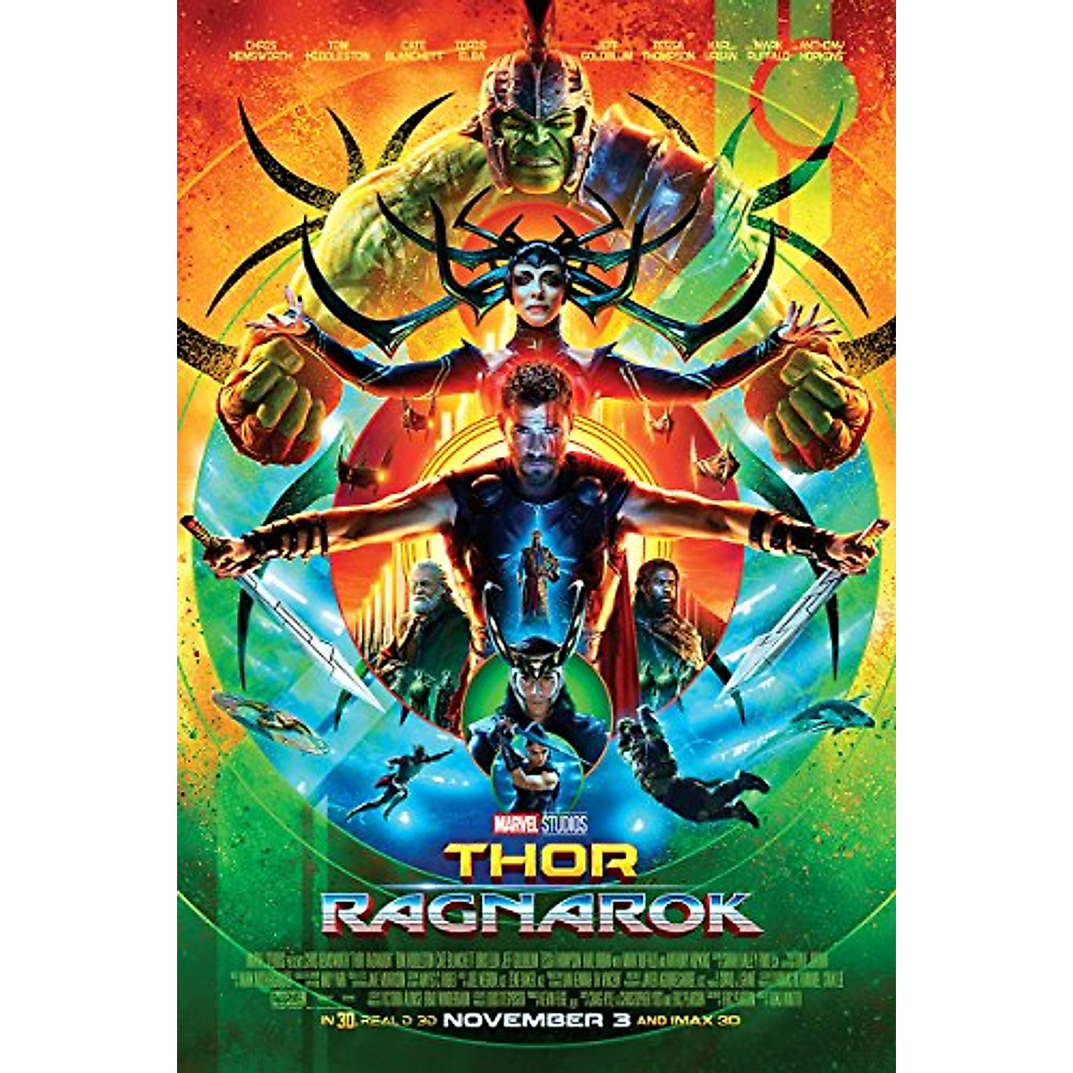 CinemaFlix Thor Ragnarok Poster 24x36 inches Thor Loki Hela Valkyrie Hulk