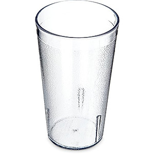 Carlisle FoodService Products Stackable Tumbler with Pebbled Exterior for Restaurants, Cafeterias, And Fast Food, Plastic, 12 Ounces, Clear, (Pack of 24)