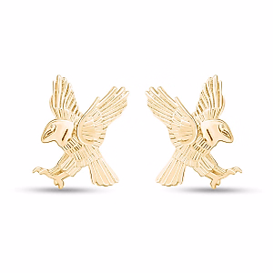 Eagle Stud Earrings In 14k Yellow Gold Over Sterling Silver