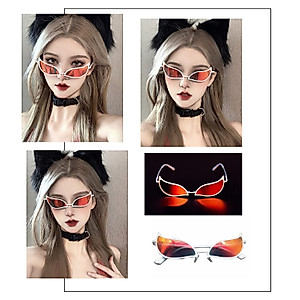 VANLINKER Anime Doflamingo Glasses One Piece Joker Cosplay Sunglasses Accessories UV400 White Metal Frame VL9663