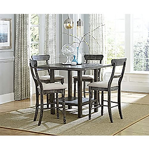 Progressive Furniture Muse Ladder-back Counter Chair (2/Ctn), Upholstered, Weathered Pepper