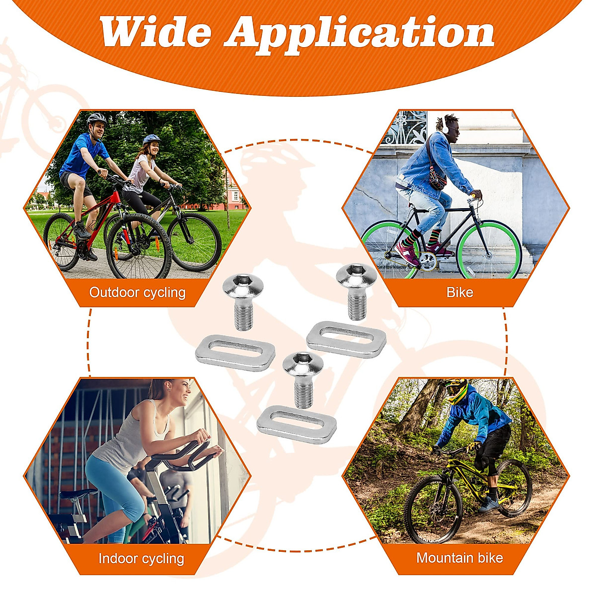 ChengFu Delta Cleat Screws, Spd Clip Screws, Replacement Screws Compatible with Delta Bike Cleats, Spd Clip Wrench, Indoor Cycling & Road Bike Delta Cleat Screws with Wrench(6pcs)