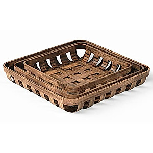Barnyard Designs Tobacco Baskets Rustic Vintage Farmhouse Nesting Trays, Set of 3