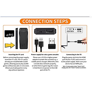 Wireless Retro Game Console,Retro Game Stick,Nostalgia Stick Game, Plug and Play Video Game Stick Built in 10000+ Games,9 Classic Emulators,