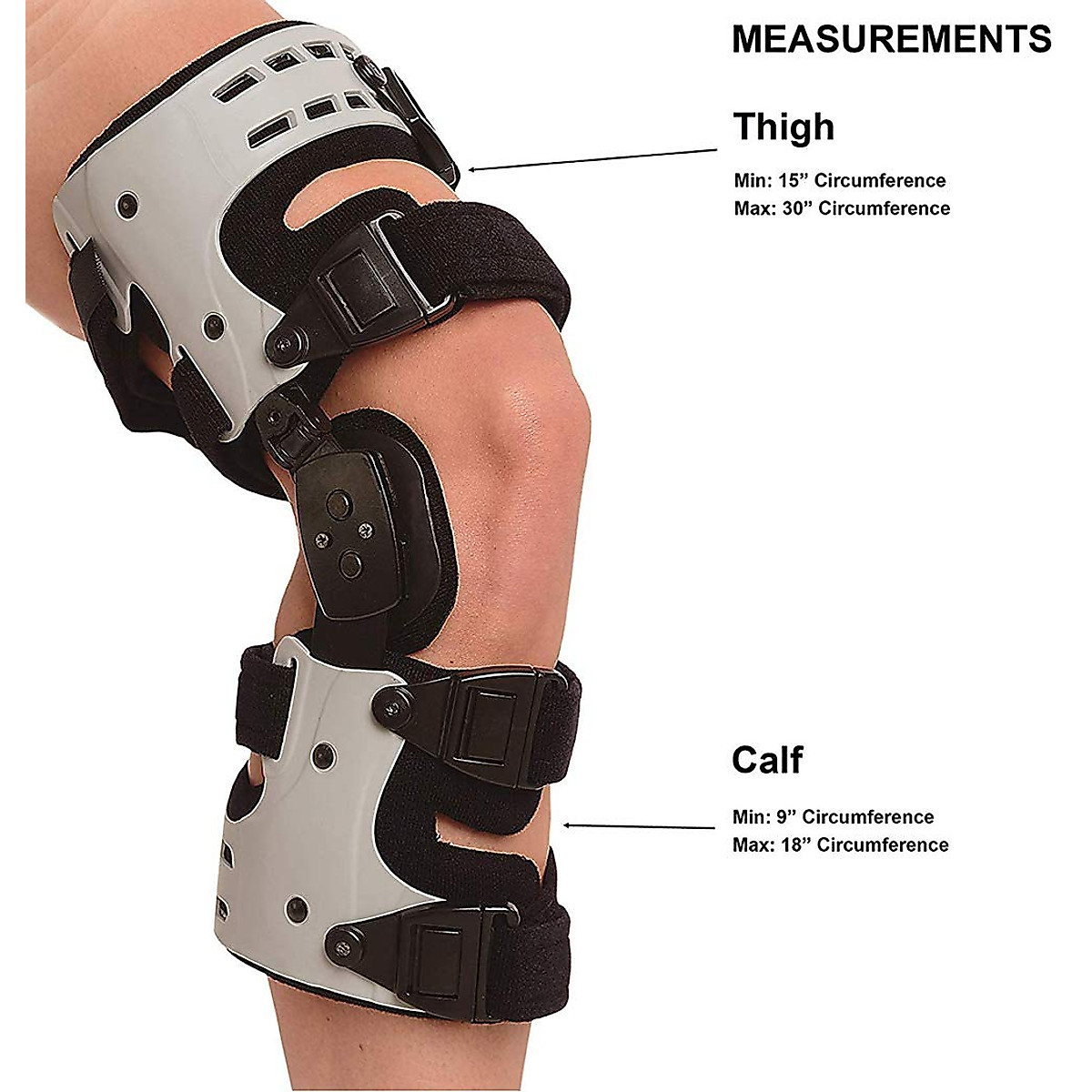 PHASFBJ Orthopedic Hinged Knee Brace, Knee Joint Splint Adjustable Leg Support Fracture Stabilizer for Men & Women ACL Ligament Injuries Sports Injuries Arthritis,Right