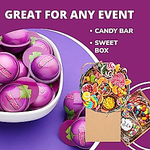 Gummy Candy - Large Jelly Filled Gummies - Grape Candies Filled with Grape Jam - 17 Pcs Individually Wrapped Chewy Candy Gummies in Jar - 1.18 Inches Big Fun Kids Candy - Easter Egg Stuffers