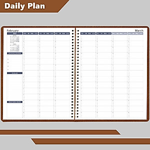 2024 Weekly Appointment Book & Planner - Large 2024 Daily Hourly Planner, January 2024 - December 2024, 8.5" x 11", 2024 Appointment Book with 15-Minute Interval + Thick Paper + Pocket - Brown