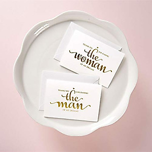 MAGJUCHE Thank You for Raising The Man, The Women of My Dreams, Gold Foil Wedding Day Cards Set to Your in Laws, from Bride and Groom