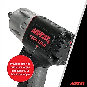 AIRCAT Pneumatic Tools 1300-TH-A: 3/8-Inch Composite Impact Wrench 600 ft-lbs